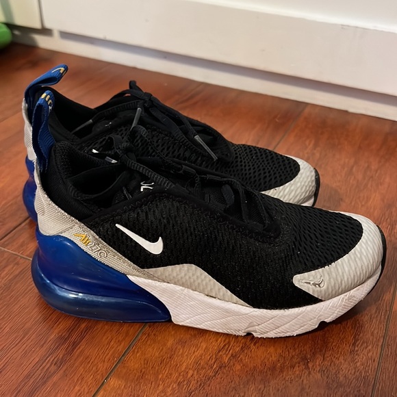 Nike | Shoes | Kid Boys Nike Air Size 2c Black White Blue | Poshmark